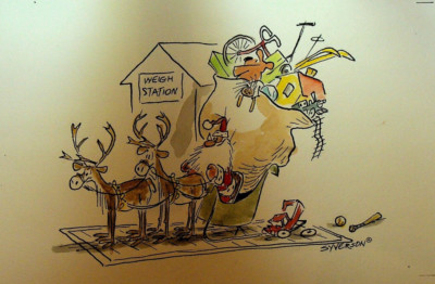 Henry S Syverson Original Art Santa Claus Christmas Sleigh Weigh ...