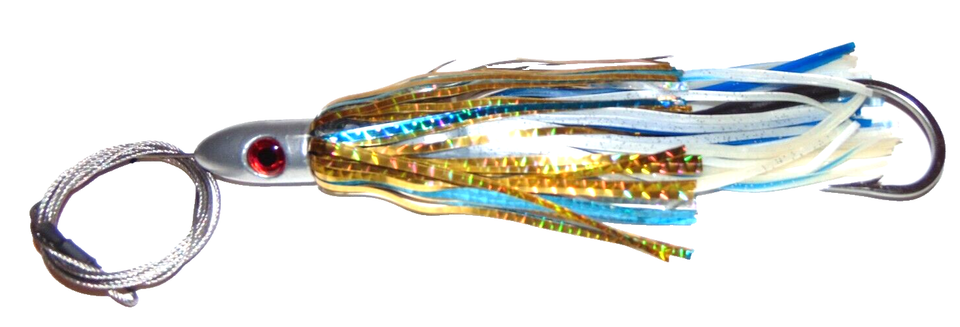 10" Cable Rigged High Speed Wahoo Mylar LURE Big Game FISHING Trolling ...