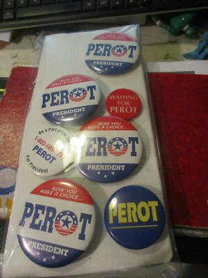 Seven Presidential Election Pins - 7 x 1992 Ross Perot Pins | eBay