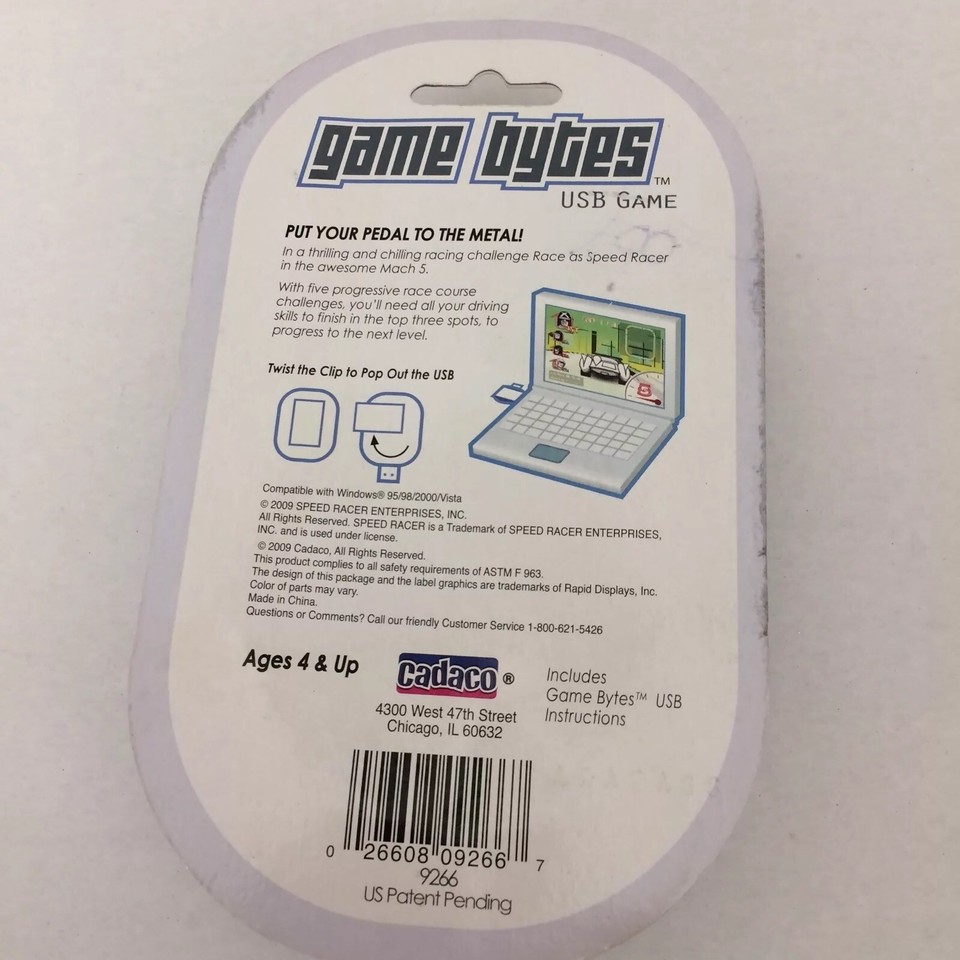 2009 Game Bytes SPEED RACER Plug and Play USB Game by Cadaco--New on ...