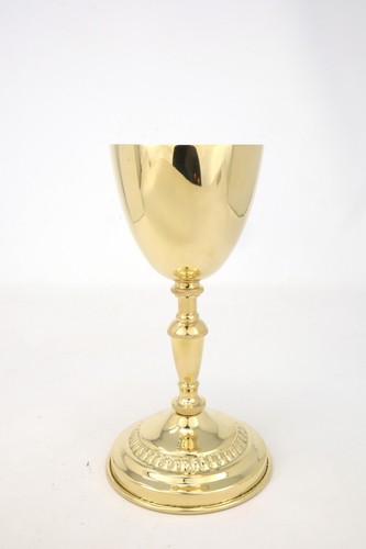 High Polished Brass Simple Embossed Chalice for Church or Chapel Use 7 ...