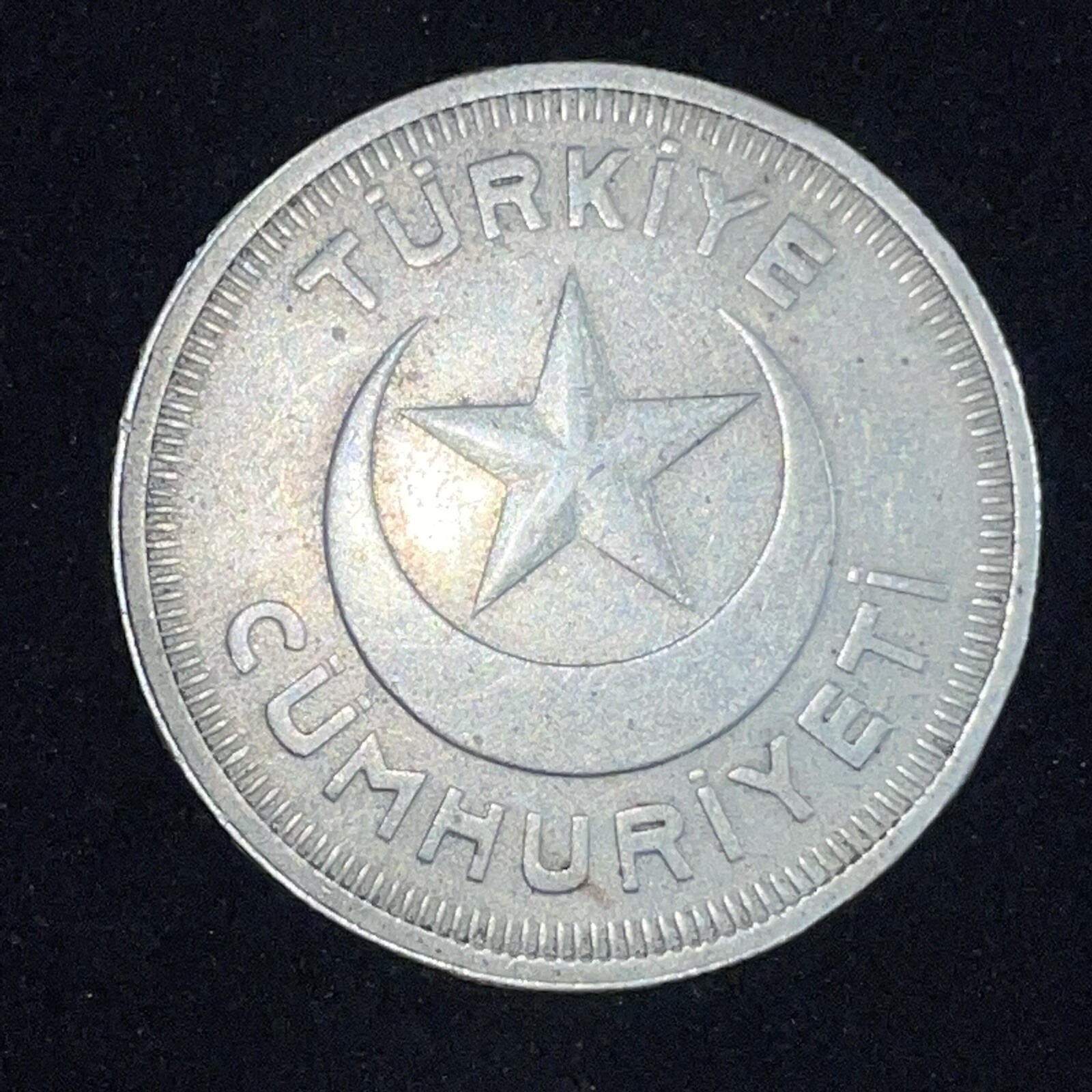 Turkey 10 Kurus 1938 Coin Star Crescent Moon Old Lira 25.5mm Turkiye KM ...