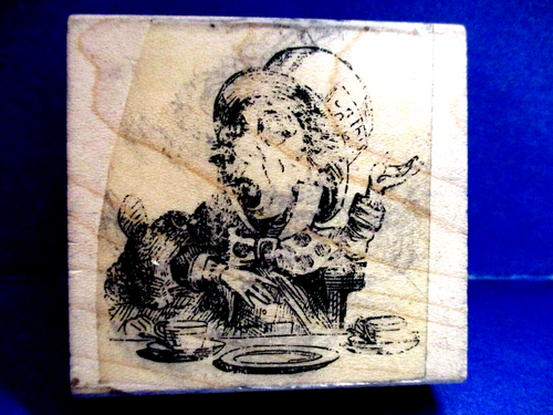ALICE IN WONDERLAND MADHATTER DRAGONFLY LASER RUBBER STAMP WOOD MTD | eBay