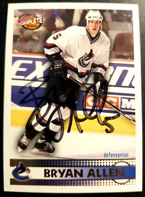 Bryan Allen Vancouver Canucks 2003 Pacific #391 NHL Autographed Hockey ...