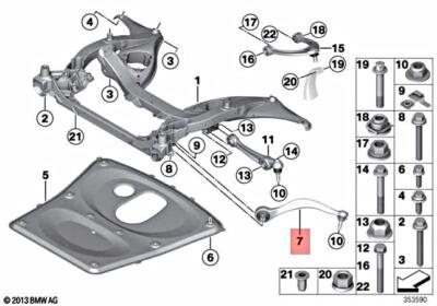 For BMW Genuine Suspension Control Arm Front Right Lower Forward ...