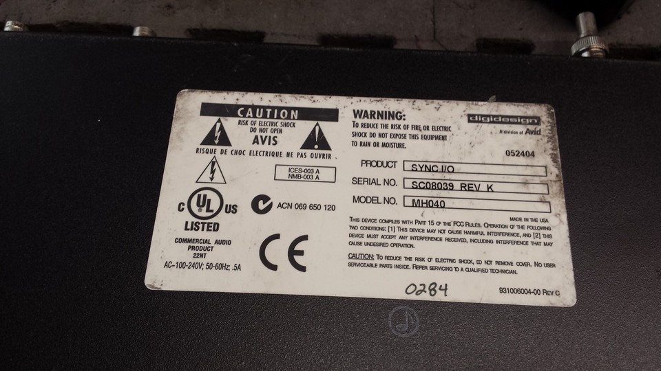 Digidesign SYNC I/O MH040 Rack-Mount Synchronizer Interface | eBay