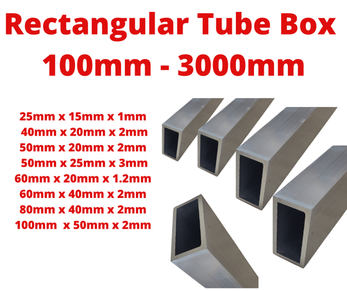 Aluminium Rectangular Box Section 25mm 40mm 50mm 60mm 80mm 100mm upto ...