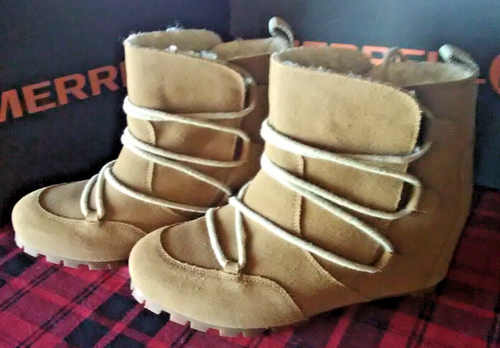 Merrell Women's 9.5 M Suede Moab Wedge Polar Camel Boots Insulated ...
