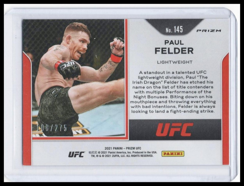 2021 Panini Prizm UFC - Paul Felder - Red Prizms #/275 | eBay