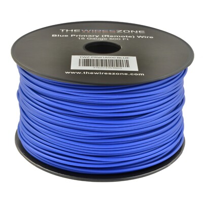 Blue 18 Gauge AWG 500ft Copper Clad Aluminum Stranded Primary Remote ...
