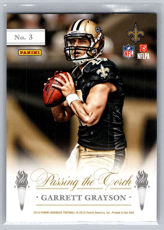 2015 Donruss #3 Drew Brees / Garrett Grayson Saints Elite Passing the ...