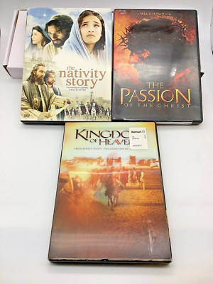 Lot of 3 Religious Inspirational DVDS, Passion of the Christ, Nativity ...