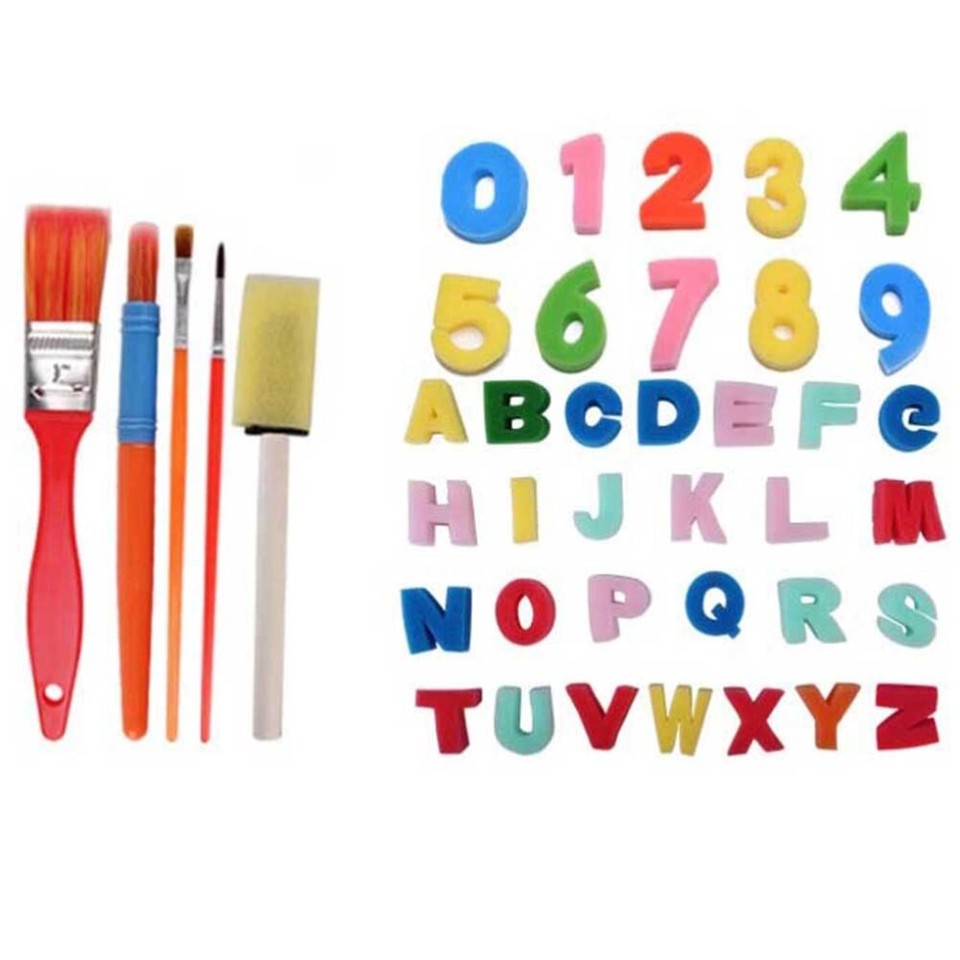 49 Pcs Pinceau Éponge Peinture Timbre De Nom D'enfants Marqueurs Pour ...