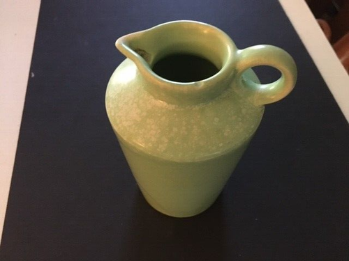 Vintage HULL POTTERY Small Cream Pitcher Avocado Green Drip | eBay
