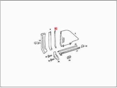 Mercedes Benz Side Glass Seal For 260 280 300 380 420 500 560 SE SEL ...