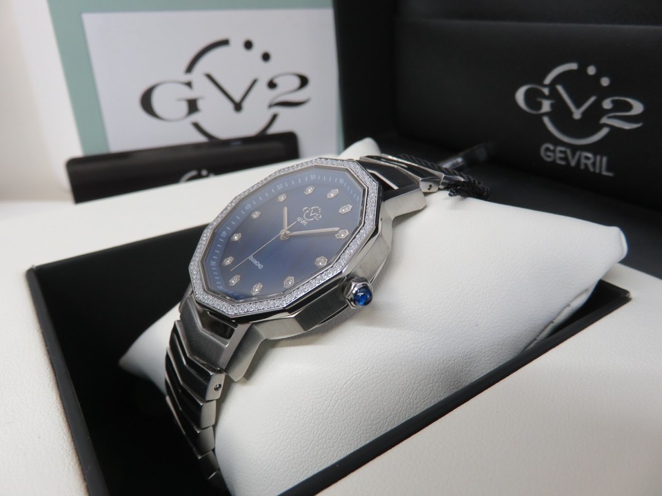 GV2 By Gevril Women's 14517B Spello II Swiss Diamond Stainless Steel ...