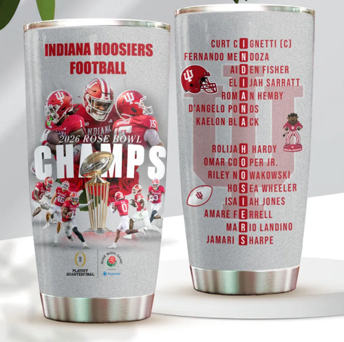 Indiana Hoosier Football 2026 Rose Bowl Champions 20Oz Tumbler | eBay