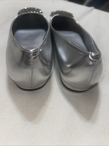 Nine West Pointy Toe Flats Silver Rhinestone sz 7 new | eBay