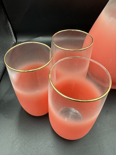 Vintage Blendo Fiery Pink Water Set West Virginia Glass Original ...