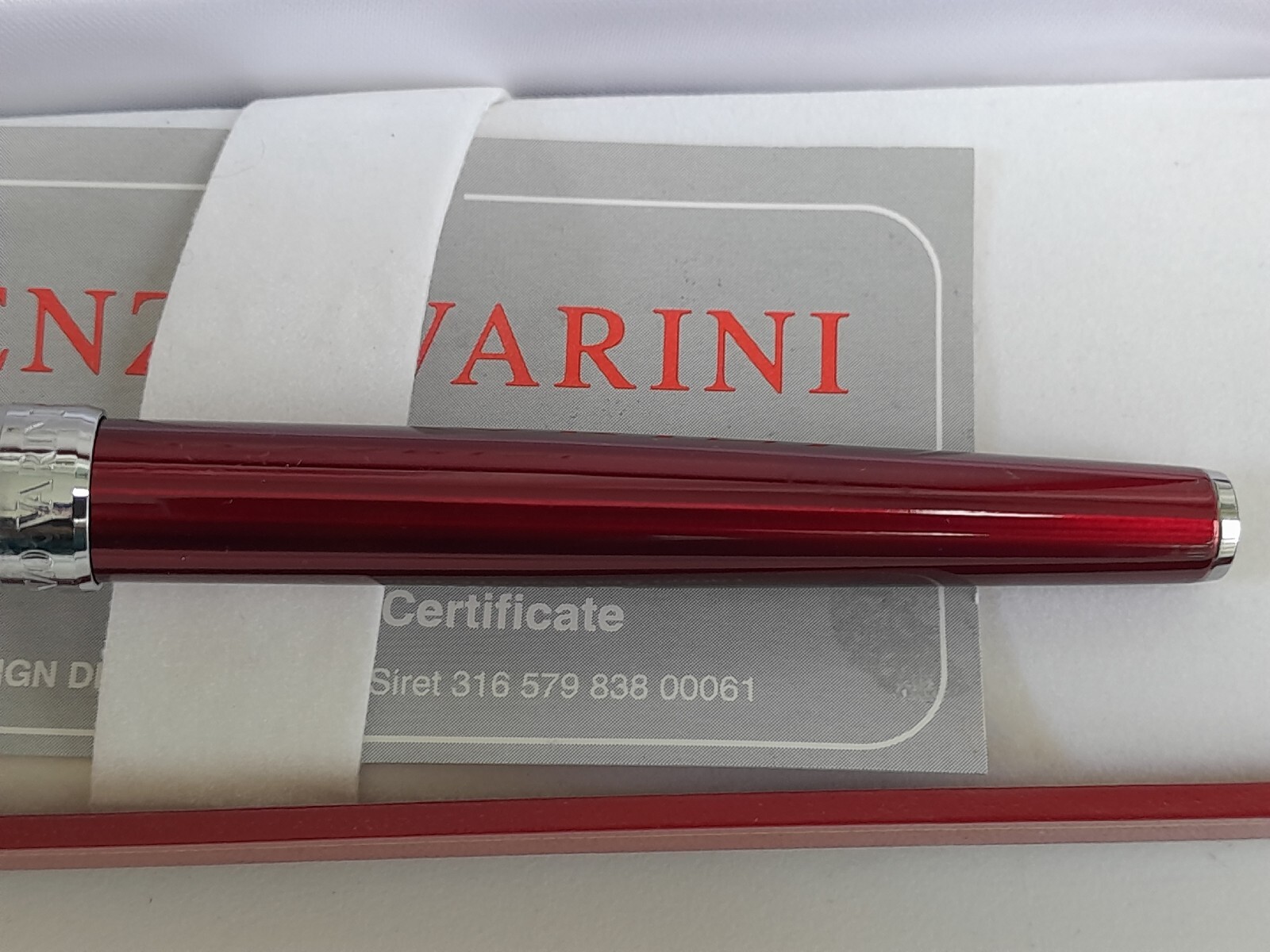 Vintage Enzo Varini Silver/Red Iridium Fountain Pen With Certificate ...