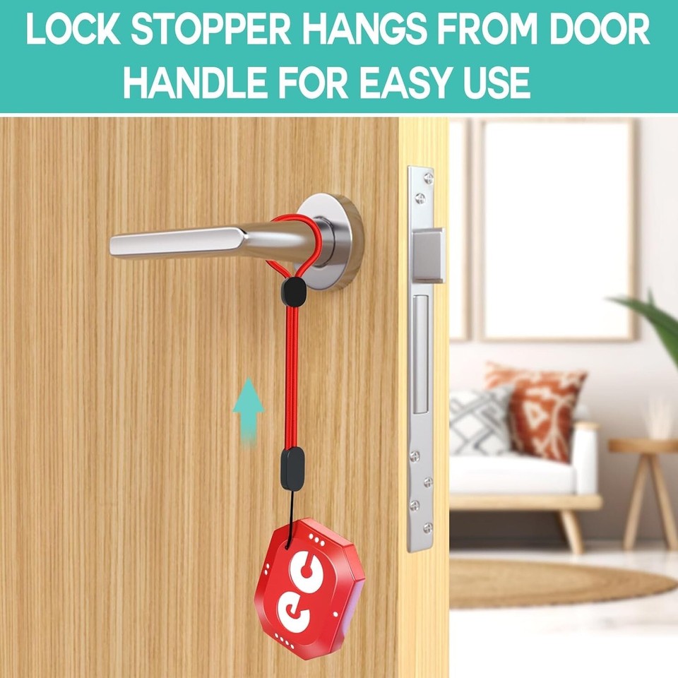 Portable Door Lock, Adjustable Easy Clip Door Lock Home Security for ...