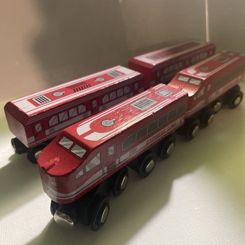 Maison Joseph Battat All Aboard Wooden Red Train Engines And Passenger ...