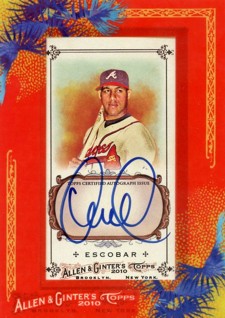 RARE 2010 YUNEL ESCOBAR CUBA / BRAVES TOPPS ALLEN & GINTER AUTOGRAPH ...