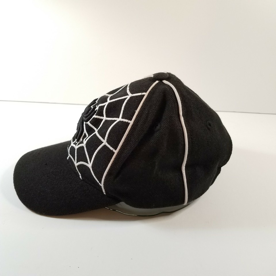Spider Baseball Cap Hat Black White Web Hook & Loop Adjustable ...