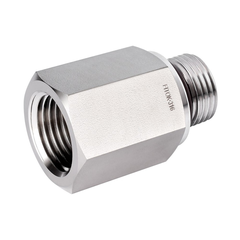 FITOK 316 SS Pipe Adapter 1/4 Female NPT × 7/16-20 Male SAE/MS Straight ...