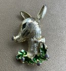 VINTAGE SIGNED AVON DEER BROOCH WITH GREEN WREATH AND CRYSTAL EYE | eBay