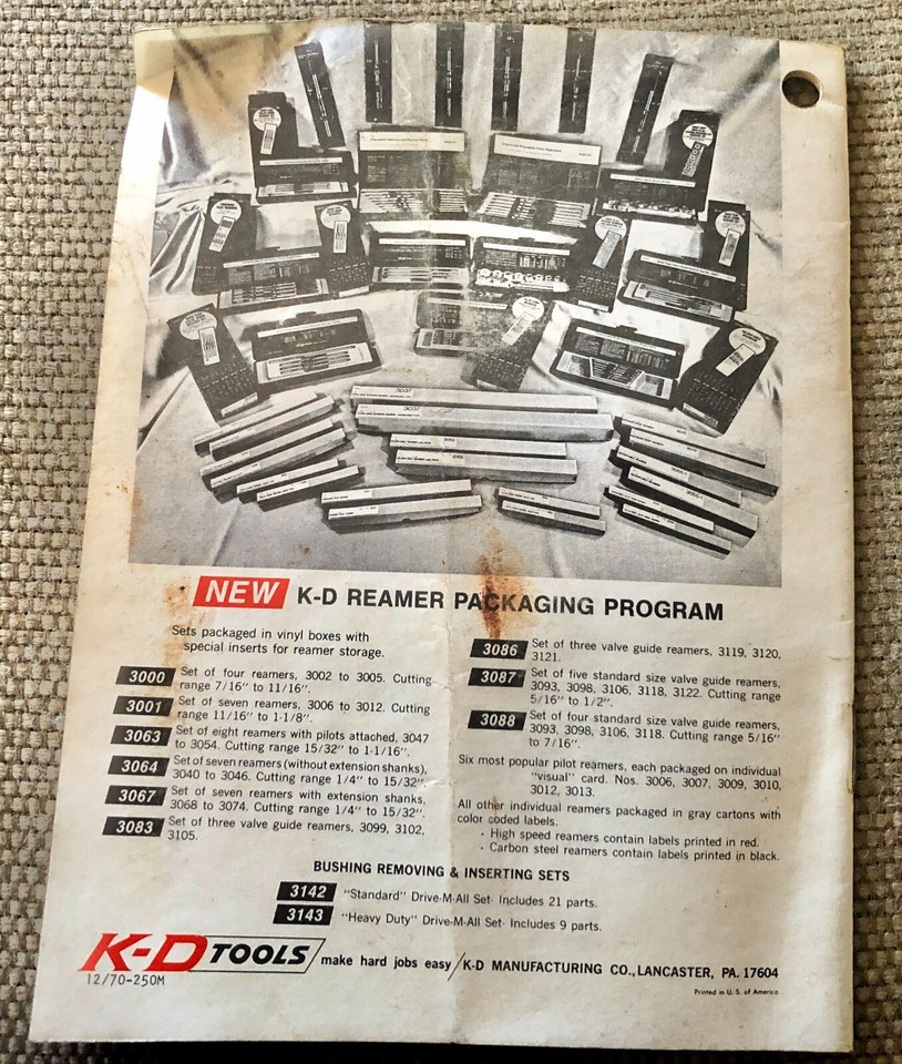 Vintage K-D Tools Master Catalog Supplement #69-AP - 1971 | eBay