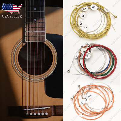 1-3 Set of 6 Guitar Strings Replacement Steel String For Acoustic ...