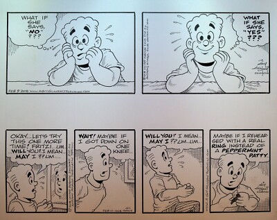 Nancy Comic Strip Original Art Guy Gilchrist February 2018 Phil Fumble ...