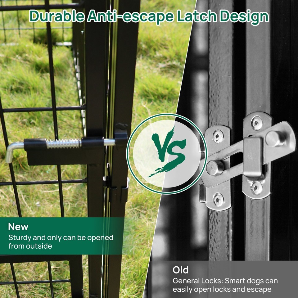 4.6x4.6 ft Dog Kennel Outdoor Dog Cage Heavy Duty Playpen Steel Dog ...