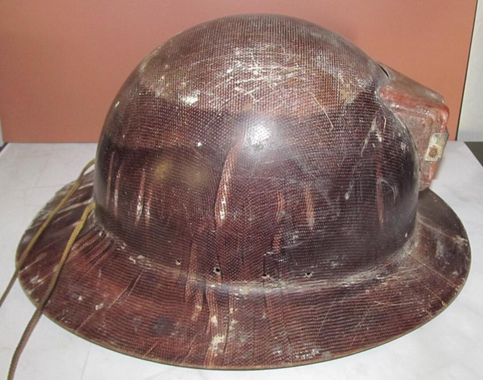 Antique Vintage Brown Turtle Shell Colored Cap Coal Miners Mining ...