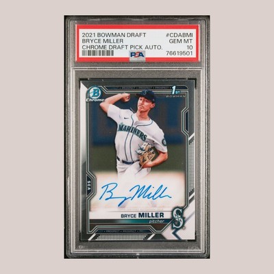 2021 Bowman Chrome Draft Bryce Miller 1st Auto PSA 10 Seattle Mariners ...
