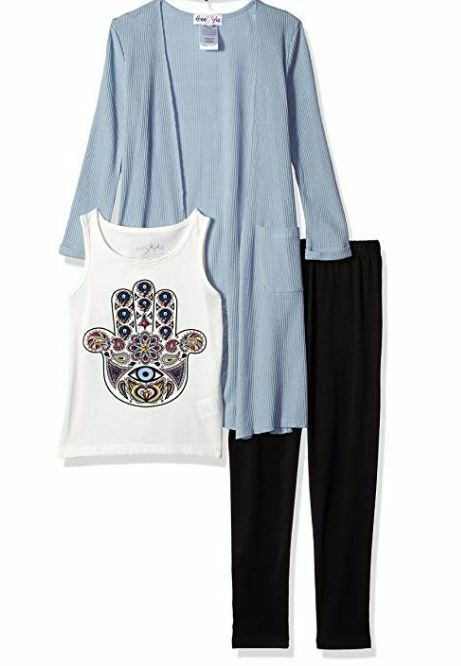 Freestyle Revolution Girls Little 3pc Duster/top/Legging Light Heather ...