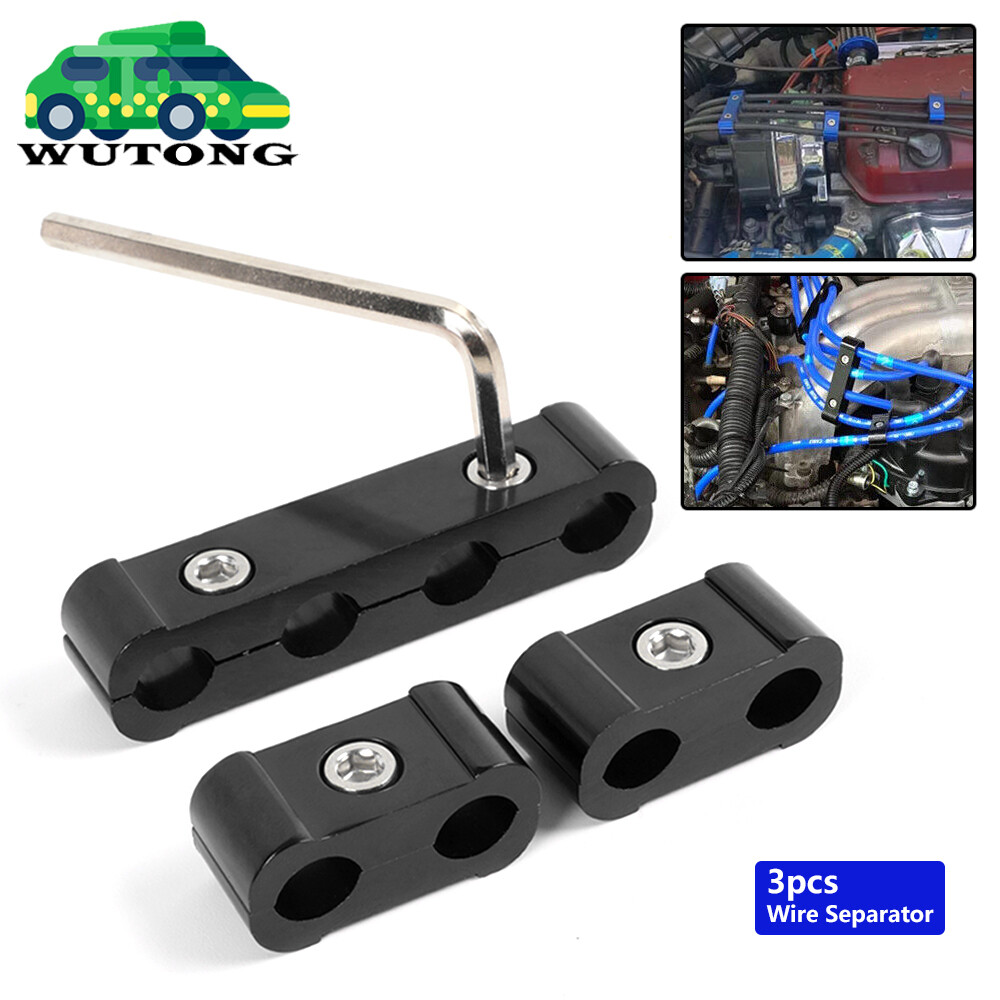 3PCS Black Billet Spark Plug Wire Separators Divider Kit For 8mm 9mm ...