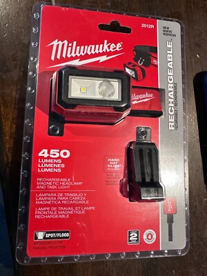 Milwaukee 2012R 450 lm Rechargeable Magnetic Headlamp - Red (2012R ...