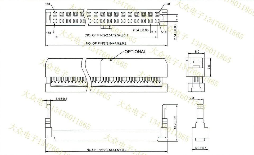 4PCS NEXTRON Flat connector IDC 2.54 FC 10P | eBay