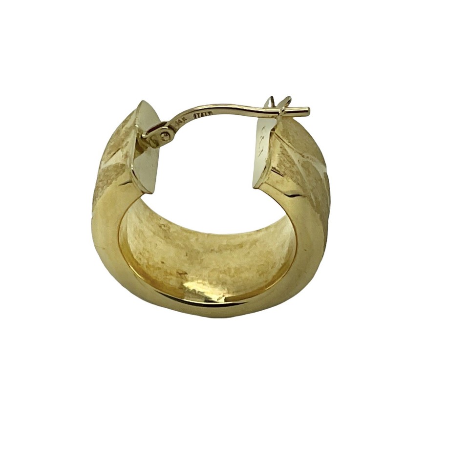 GCJ 14k Gold Hoop Earrings 4.9grams George Carter Jessup Italy Textured ...