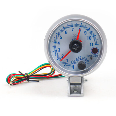 3.75'' Chrome Tachometer Gauge 0-11000 RPM Blue LED Tacho Meter w ...