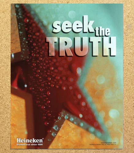 Heineken Imported Beer Seek the Truth - Magazine Print Ads Ephemera Art ...