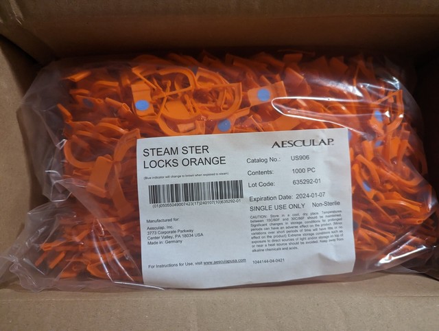 Aesculap US906 Steam Sterilization Locks - Orange, 1000 Pieces for sale ...