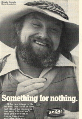 1981 CHARLIE DANIELS SKOAL SMOKELESS TOBACCO VINTAGE PRINT AD COUNTRY ...