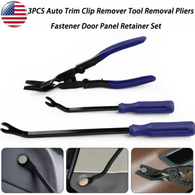 3PCS Set Auto Trim Clip Remover Tool Removal Pliers Fastener Door Panel ...