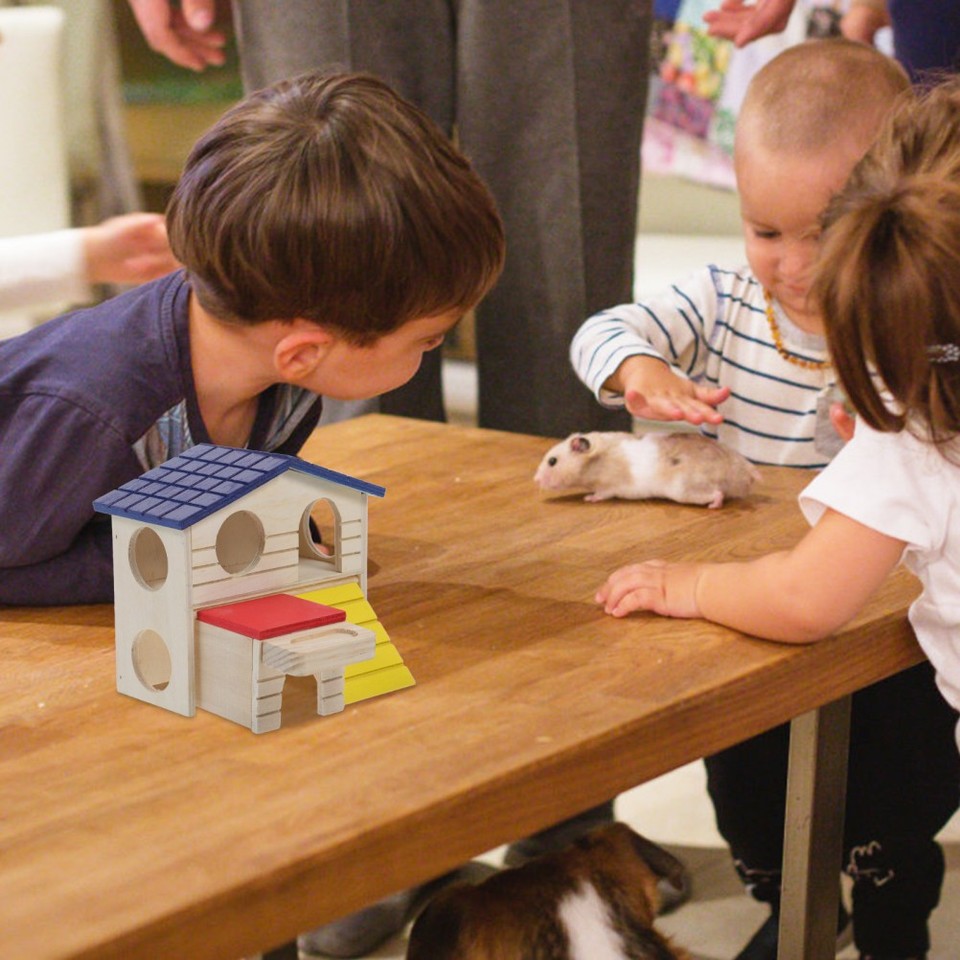 Rat Platform Hamsters Hideout House Wooden Rat Room Chinchilla Cage Rat ...