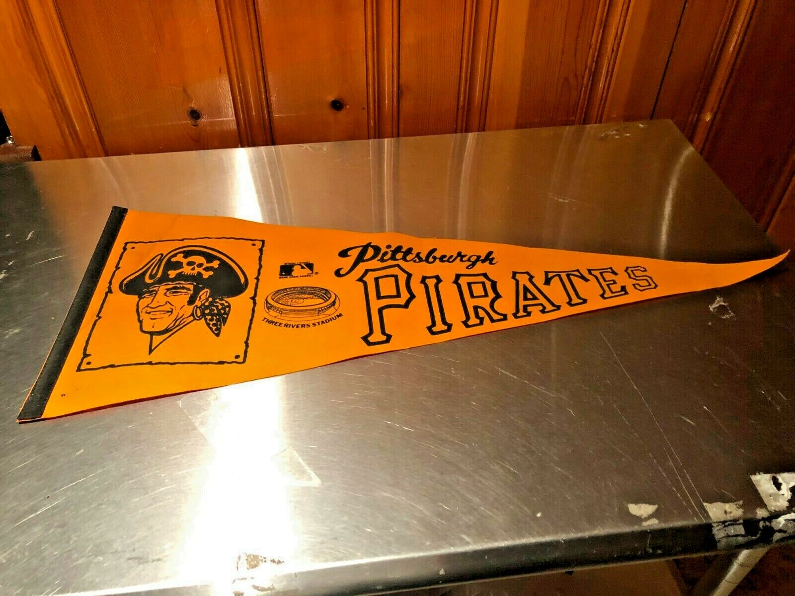 Vintage Early 1970’s Pittsburgh Pirates Pennant Flag Three Rivers ...
