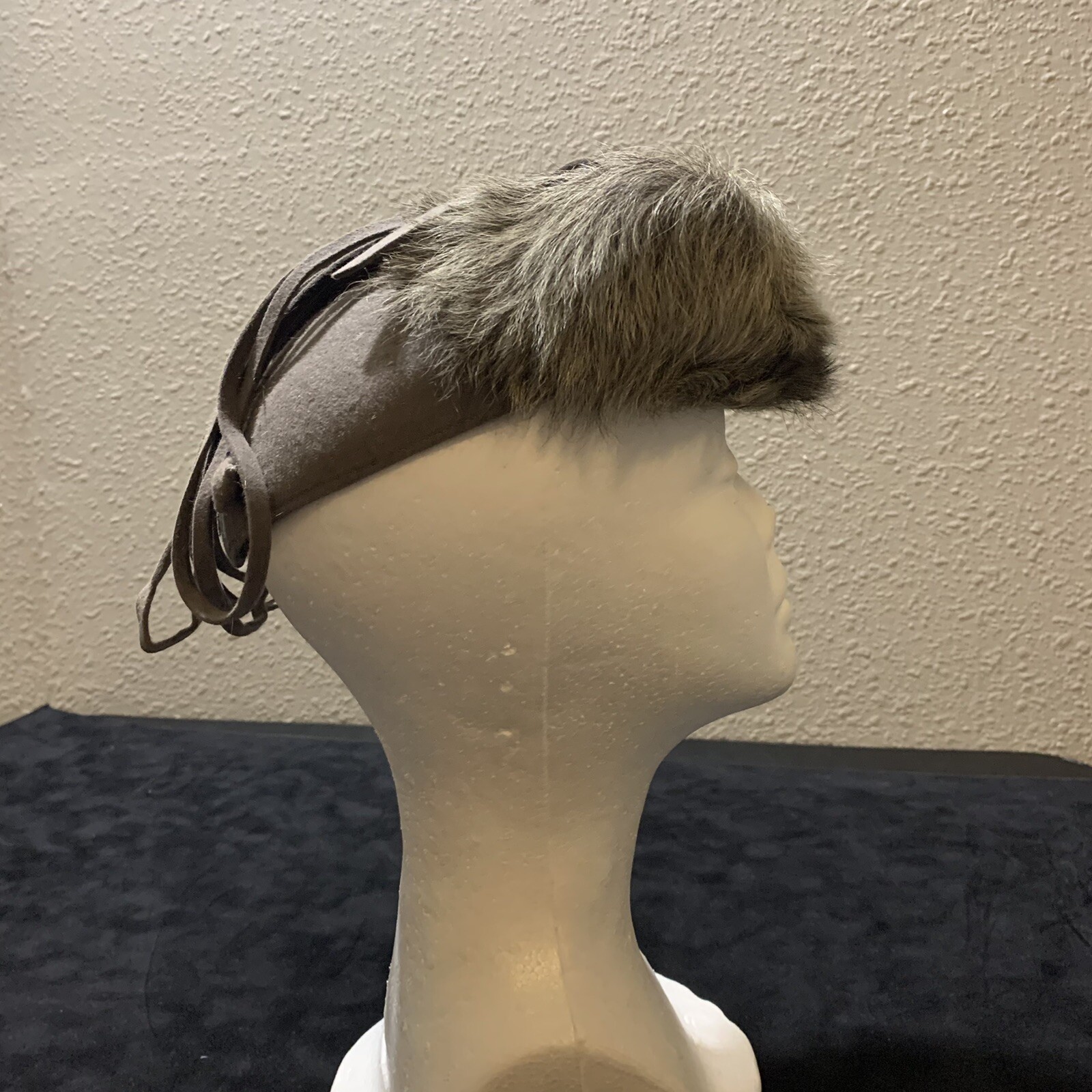 Vintage 1930s 1940s Tilt Topper Hat w/ Fur And Hair P… - Gem