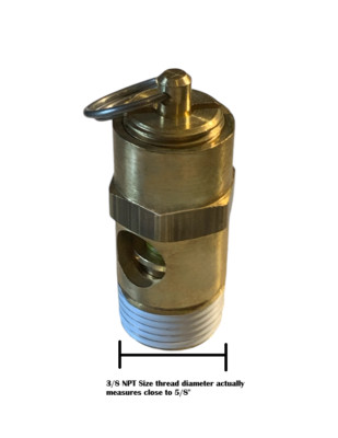 American Made 175 PSI 3/8 NPT Air Compressor Safety Relief Pop Off ...